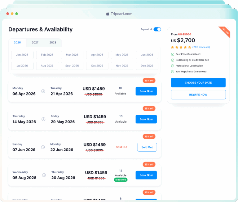 Tripcart | Online Tour Booking Software. No Commissions